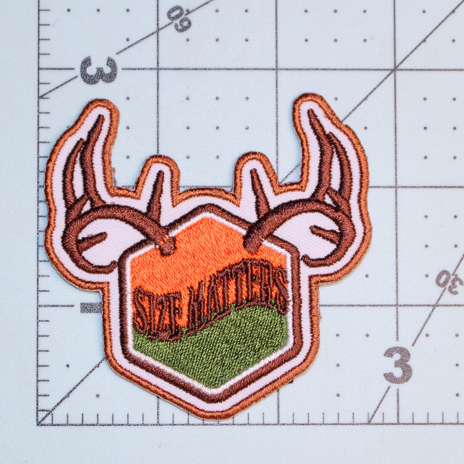 Size Matters Antlers Patch - Etsy