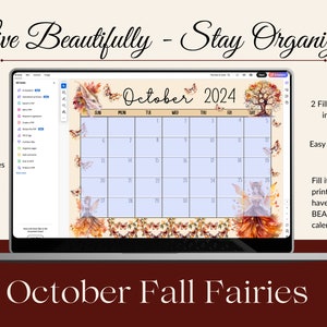 October 2024 Wall Calendar Printable With Fall-themed Artwork Calendar ...