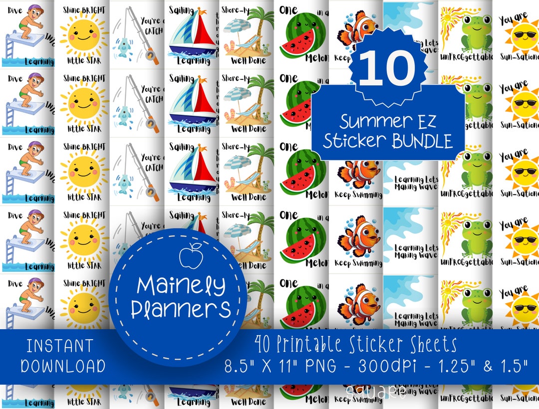 Classroom Stickers Bundle: 10 Sets for Easy Cutting, Homeschool SEL ...