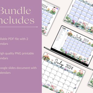 Monthly Calendar, July Calendar Printable, Fillable Monthly Planner ...