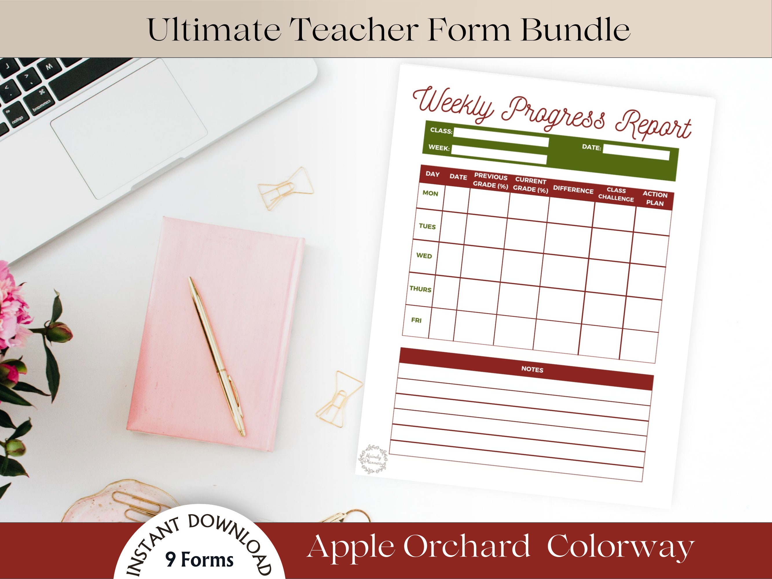 Teacher Form Bundle for Classroom Organization W/ Daily Weekly Monthly ...