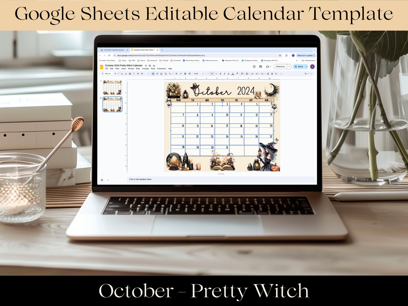EDITABLE October 2024 Calendar Printable Wall Halloween Decor for ...