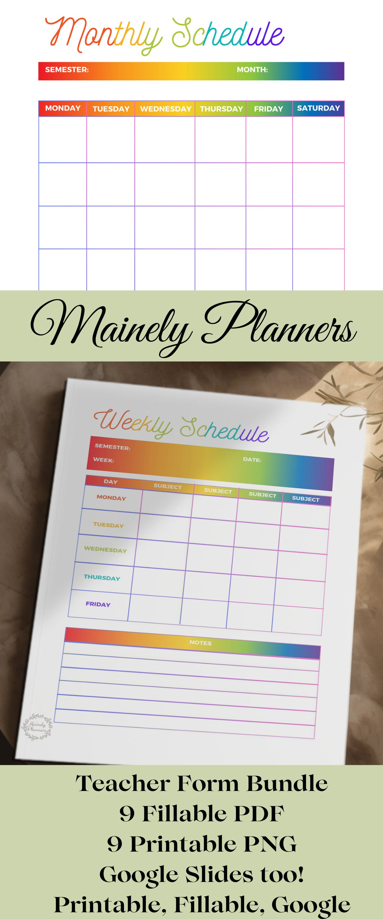 Teacher Form Bundle for Classroom Organization W/ Daily Weekly Monthly ...