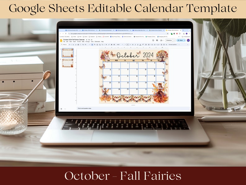 EDITABLE October 2024 Calendar Printable Wall Autumn Decor for ...
