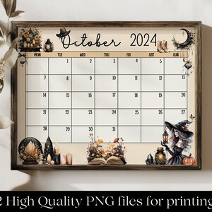 EDITABLE October 2024 Calendar Printable Wall Halloween Decor for ...