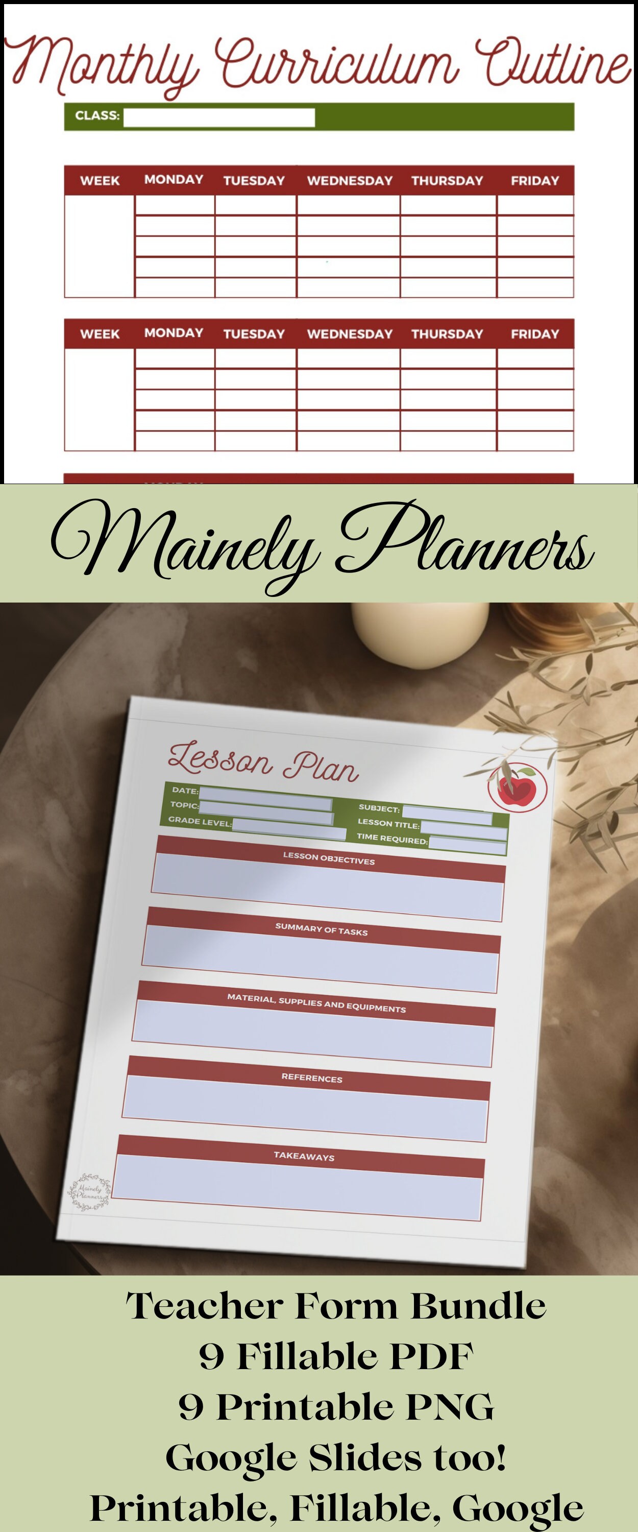 Teacher Form Bundle for Classroom Organization W/ Daily Weekly Monthly ...