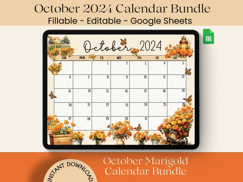 October 2024 Calendar Printable Wall Decor for Classroom Calendar With ...