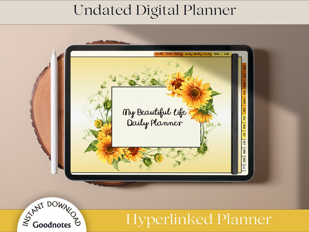 Undated Digital Planner Monthly Planner Digital Life Planner Goodnotes ...