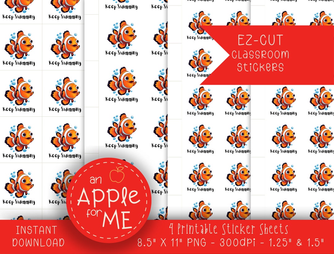 Easy Cut Classroom Stickers Instant Download Homeschool Stickers SEL ...