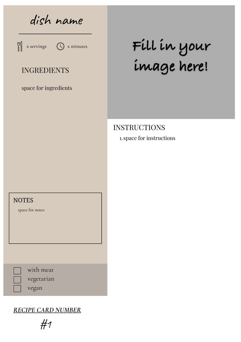 Recipe Card Template Canva, Meal Card Shuffle, Recipe Cards Shuffle ...