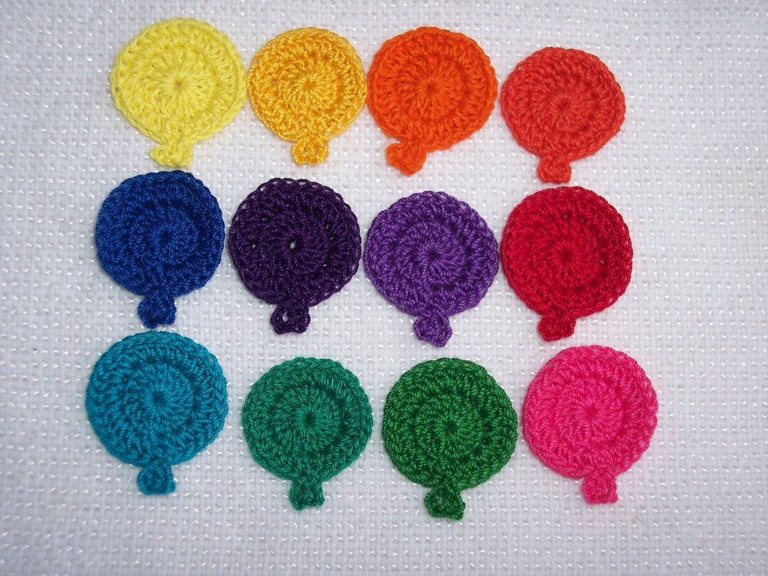 12 Thread Crochet Applique Balloons 2539 - Etsy