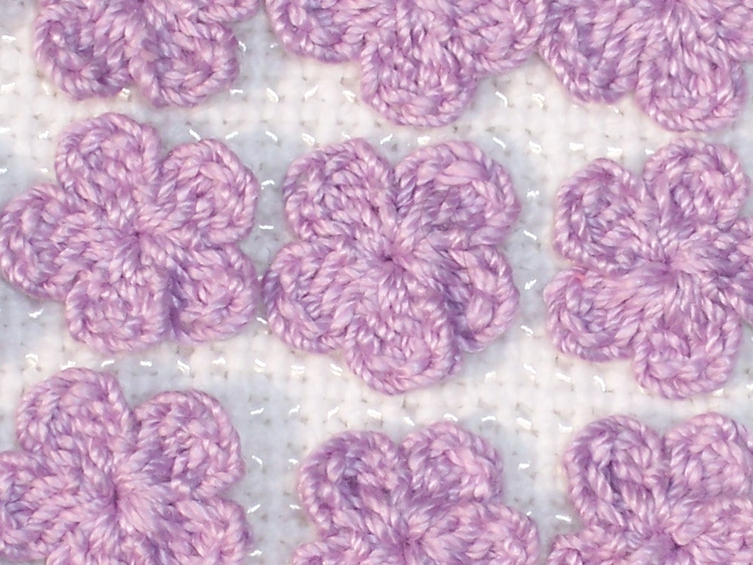 20 Handmade Wood Violet Cotton Crochet Applique Flowers 3397 - Etsy