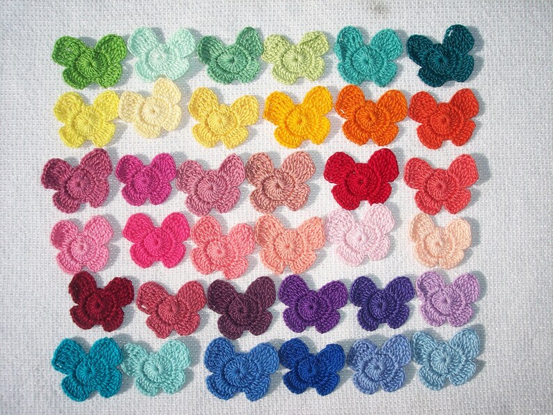 36 thread crochet butterflies in a rainbow of colors 2659 | Etsy