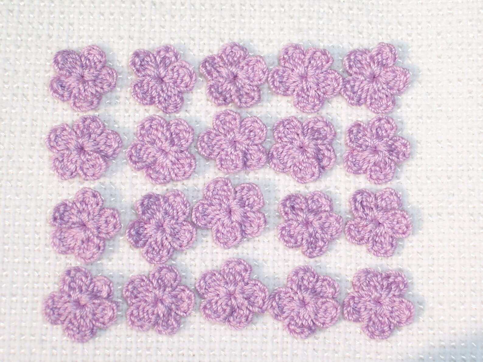 20 Handmade Wood Violet Cotton Crochet Applique Flowers - Etsy