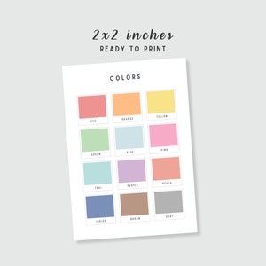 12 Color Cards Preschool Printable Educational Wall Toddler Education ...