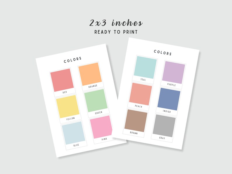 12 Color Cards Preschool Printable Educational Wall Toddler Education ...