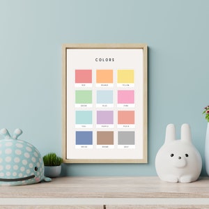 12 Color Cards Preschool Printable Educational Wall Toddler Education ...