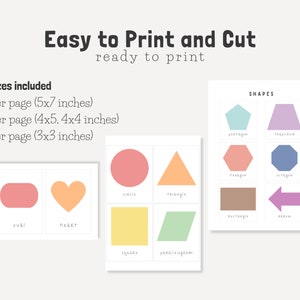 16 Preschool Shapes Flashcards Toddler Learning Early Education ...