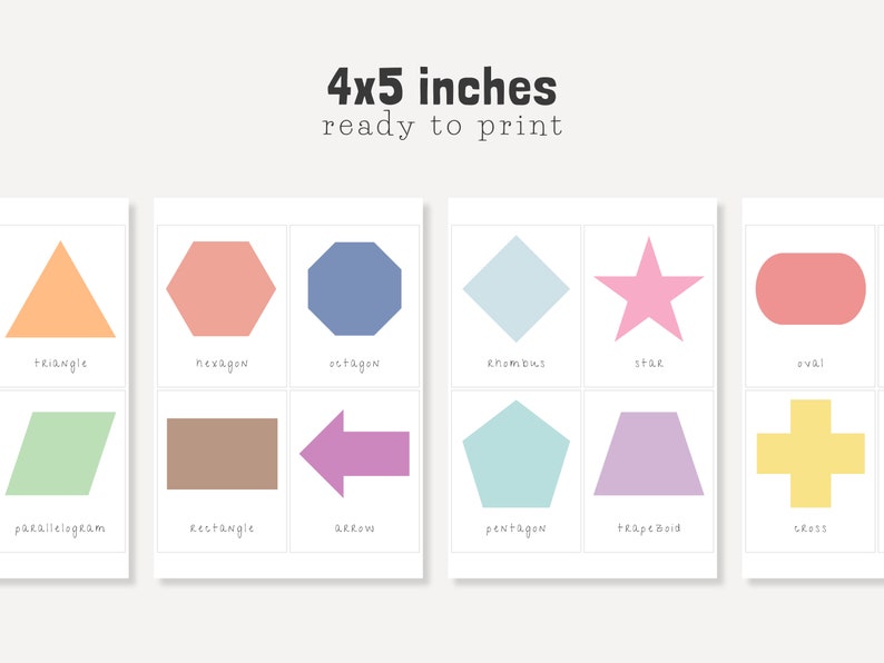 16 Preschool Shapes Flashcards Toddler Learning Early Education ...