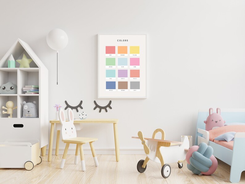 12 Color Cards Preschool Printable Educational Wall Toddler Education ...