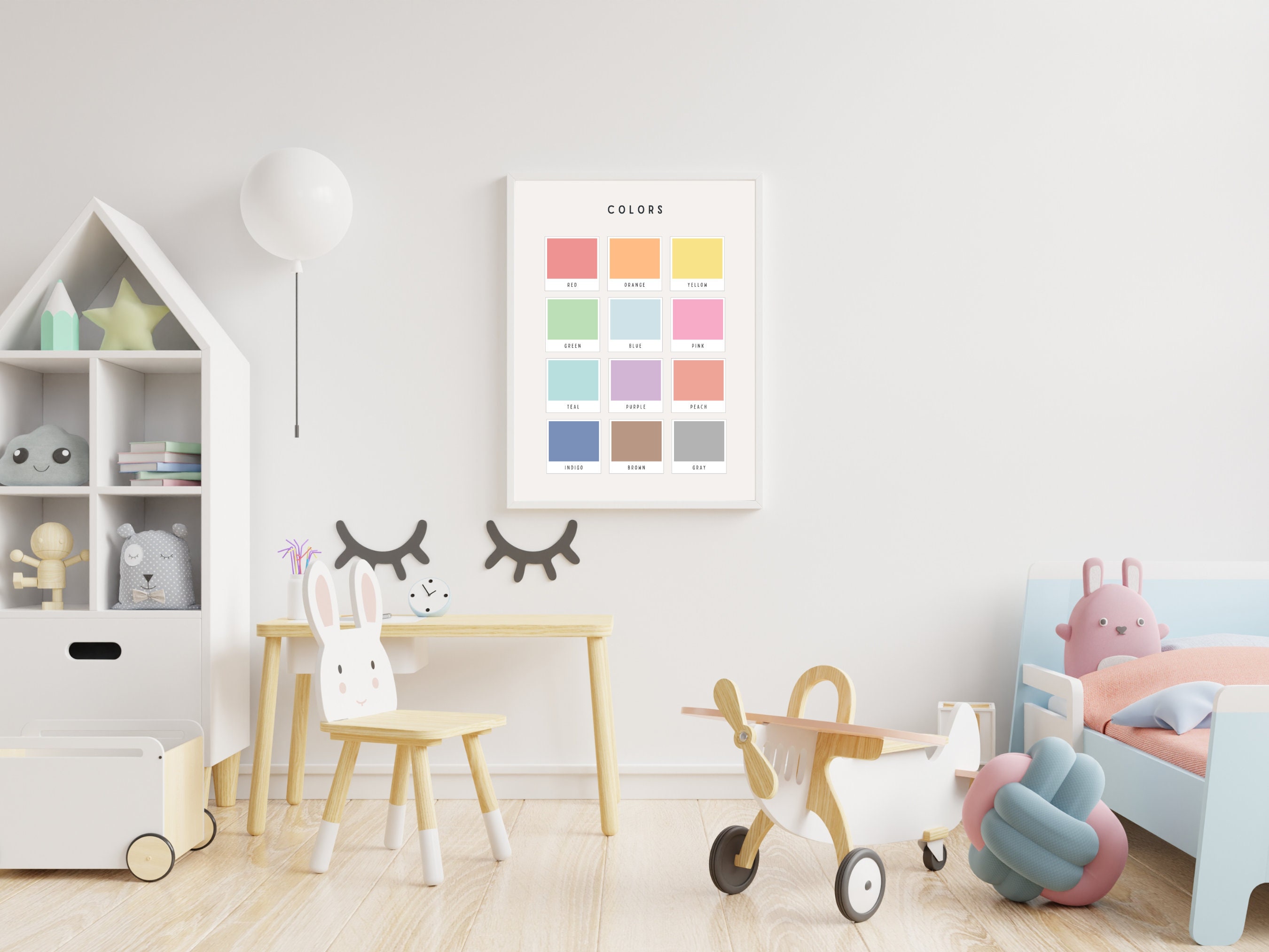 12 Color Cards Preschool Printable Educational Wall Toddler Education ...