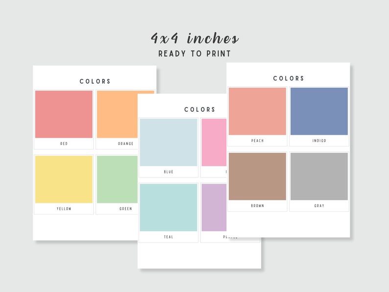 12 Color Cards Preschool Printable Educational Wall Toddler Education ...