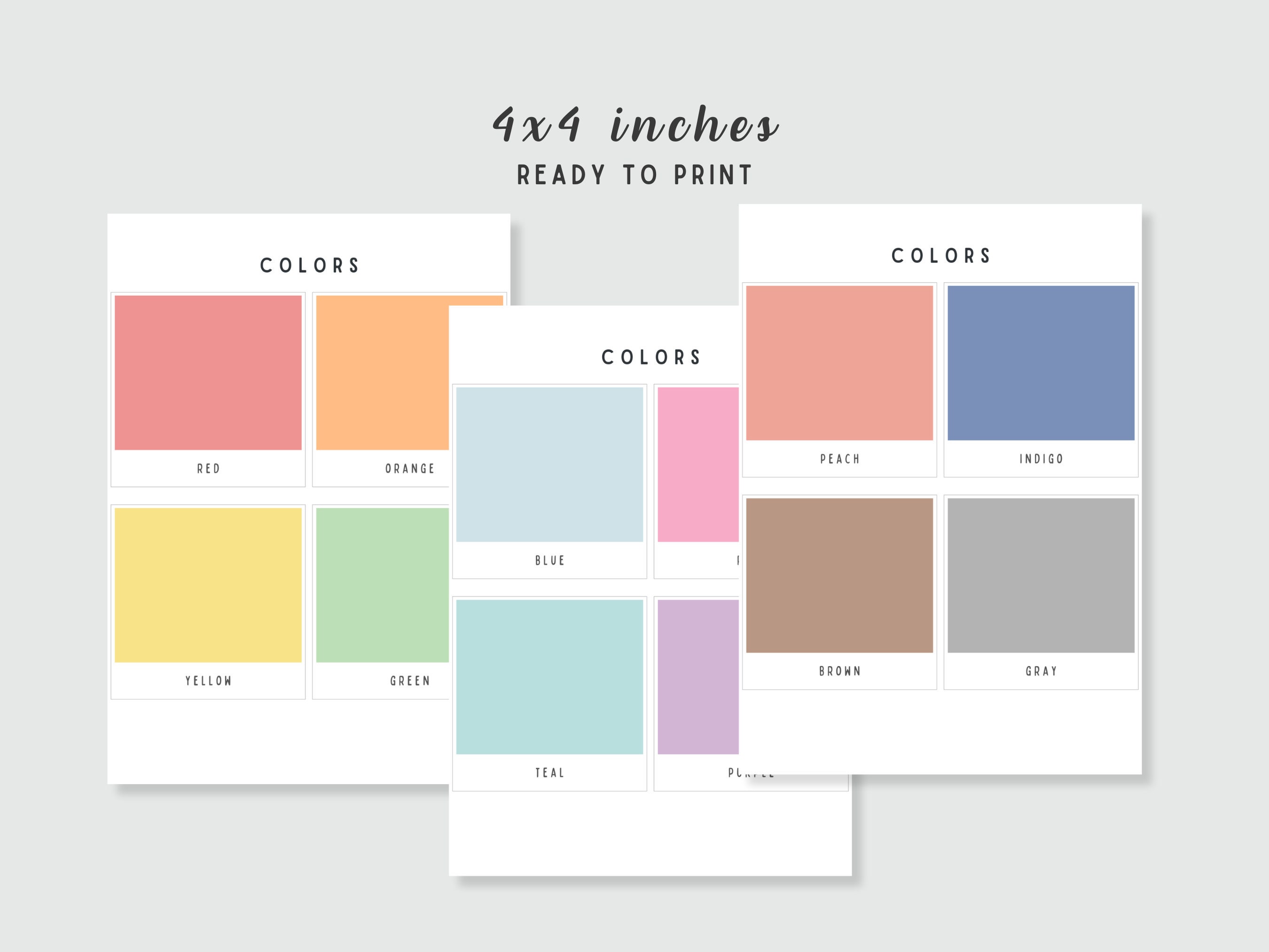 12 Color Cards Preschool Printable Educational Wall Toddler Education ...