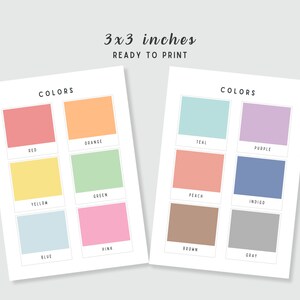 12 Color Cards Preschool Printable Educational Wall Toddler Education ...