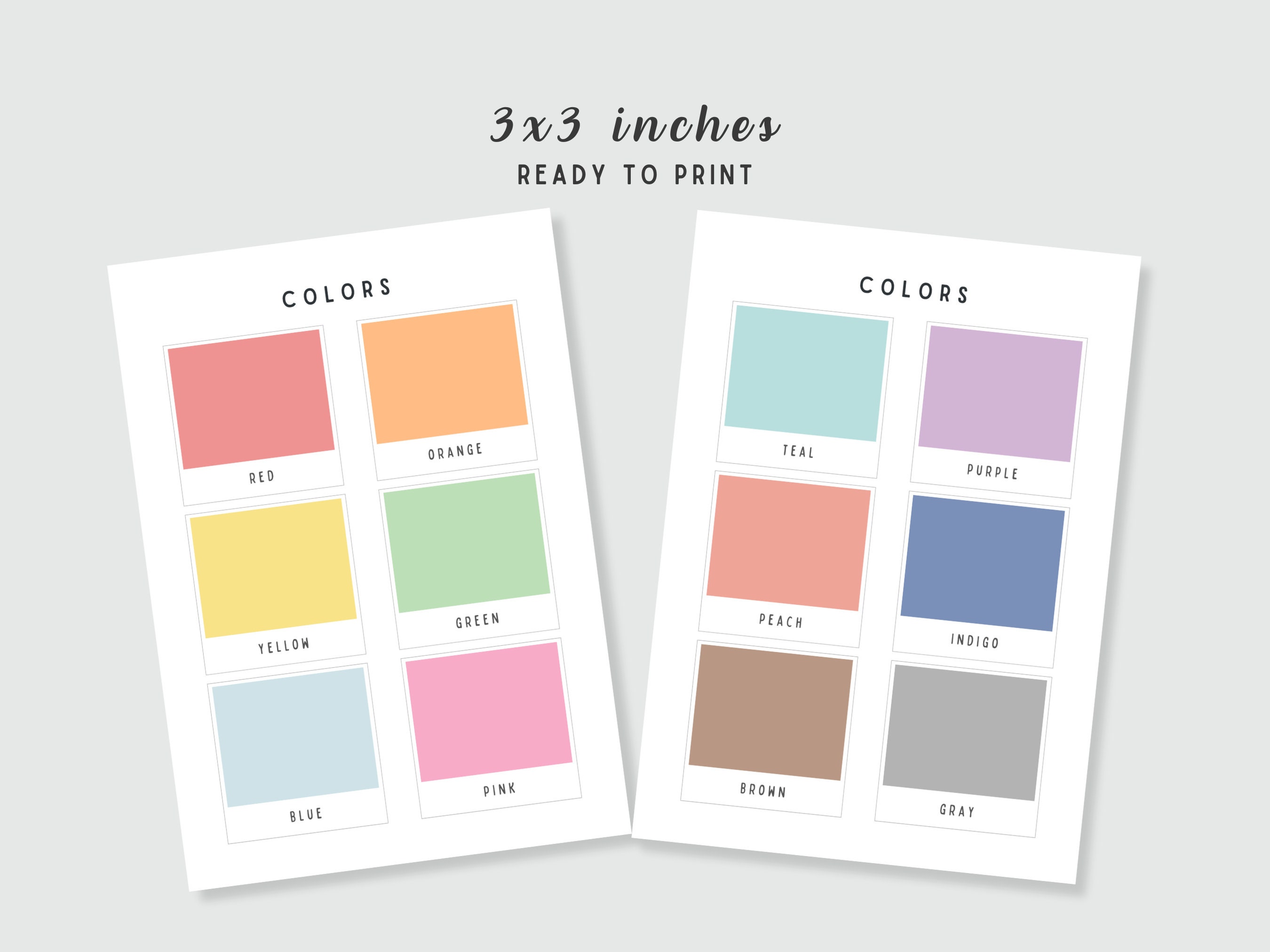 12 Color Cards Preschool Printable Educational Wall Toddler Education ...