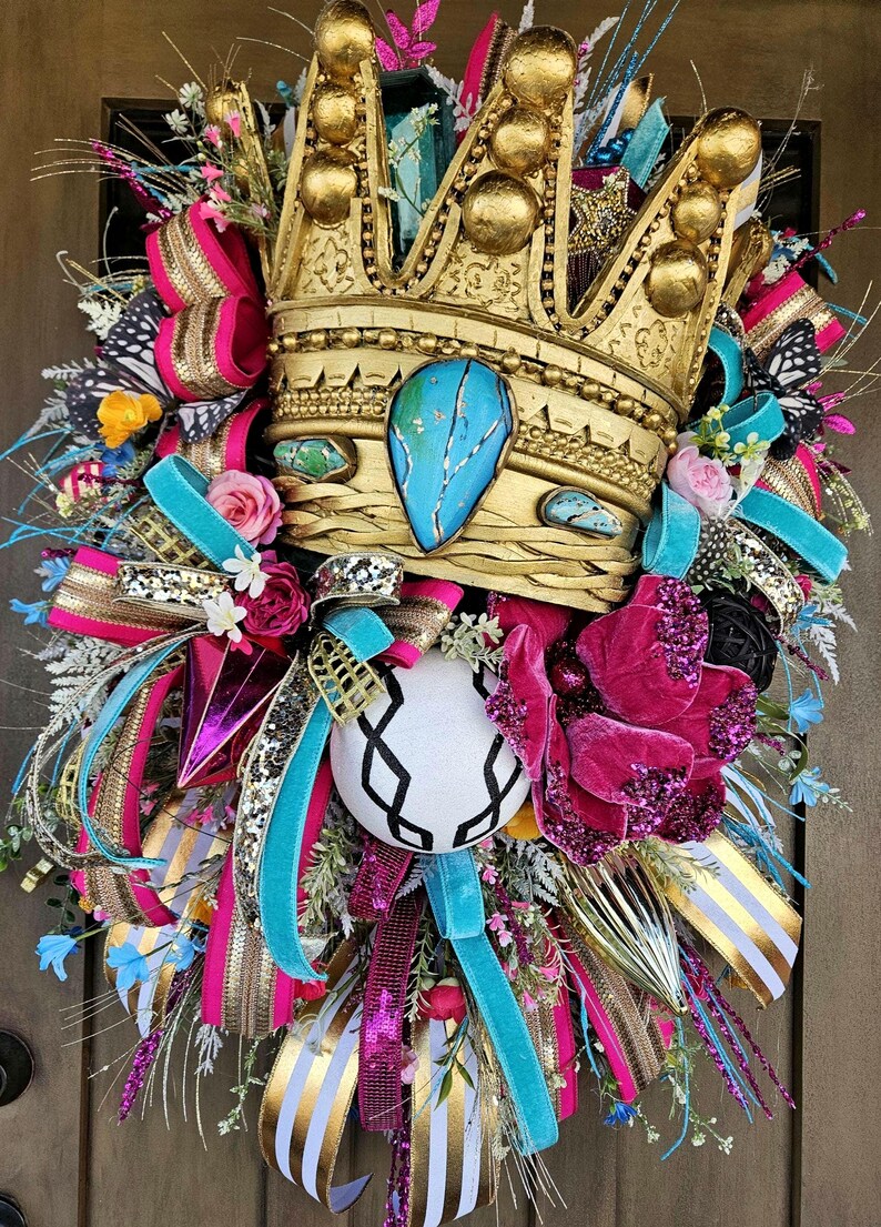 Giant Turquoise Crown Wreath: Western Decor, Southwestern Decor, Crown ...