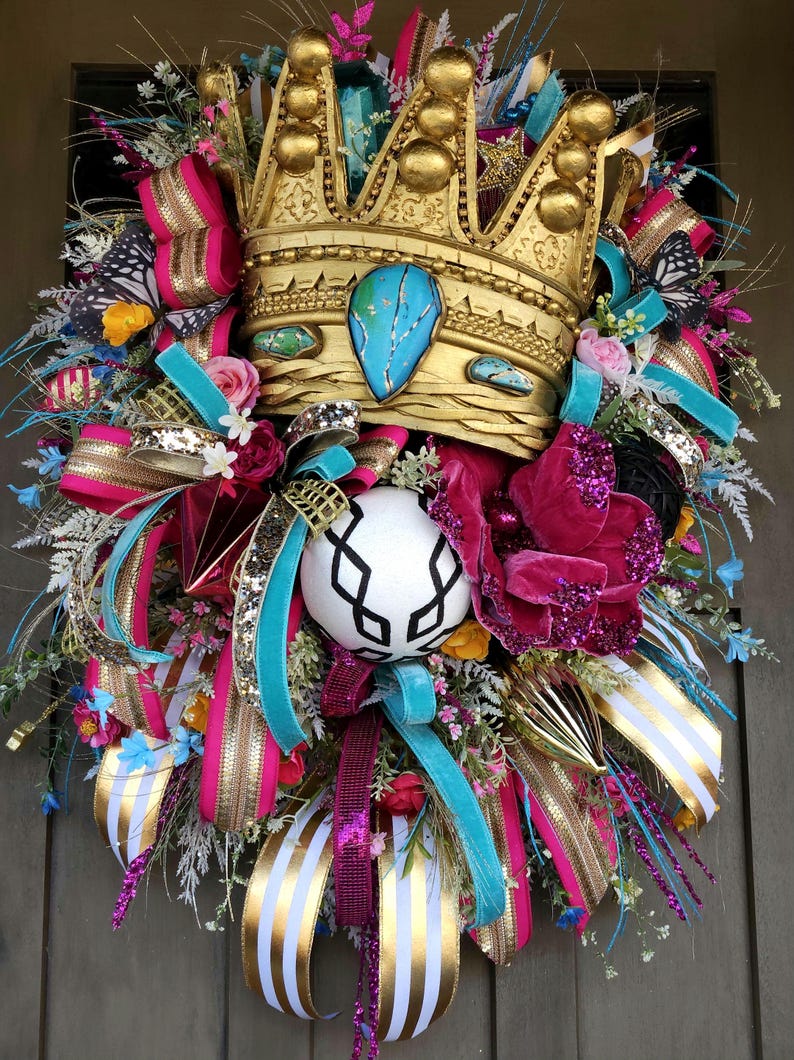 Giant Turquoise Crown Wreath: Western Decor, Southwestern Decor, Crown ...