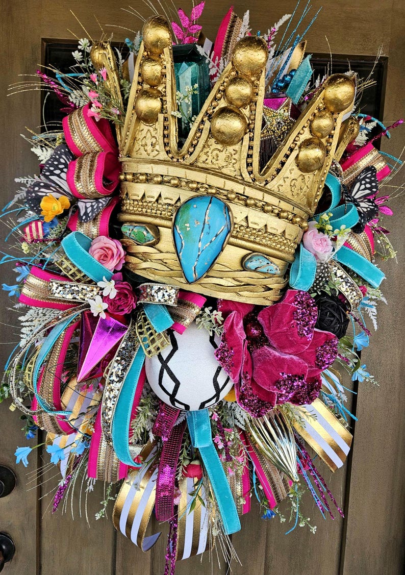 Giant Turquoise Crown Wreath: Western Decor, Southwestern Decor, Crown ...