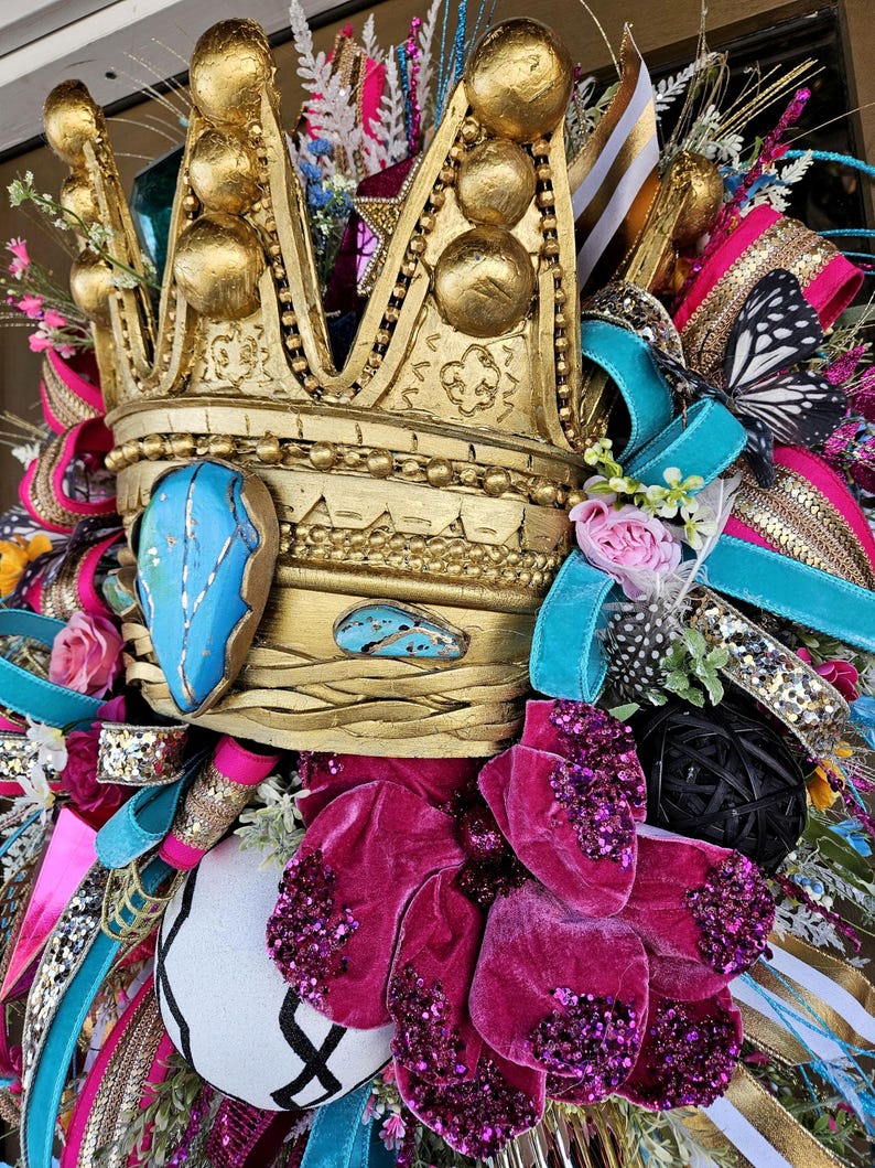 Giant Turquoise Crown Wreath: Western Decor, Southwestern Decor, Crown ...