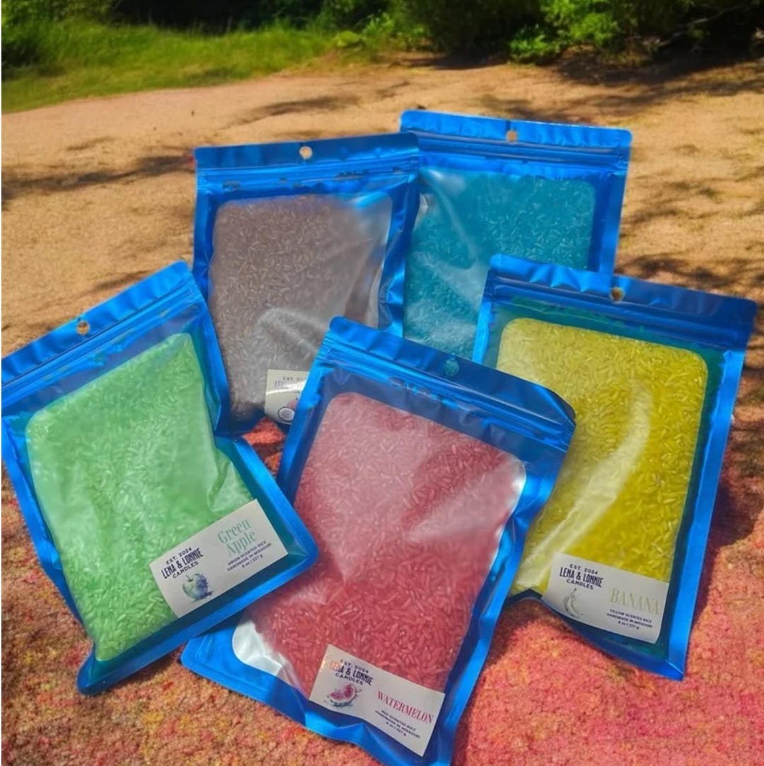 Scented & Colored Rice Filler, Sensory Bin | 2x 8oz Packs | Education ...