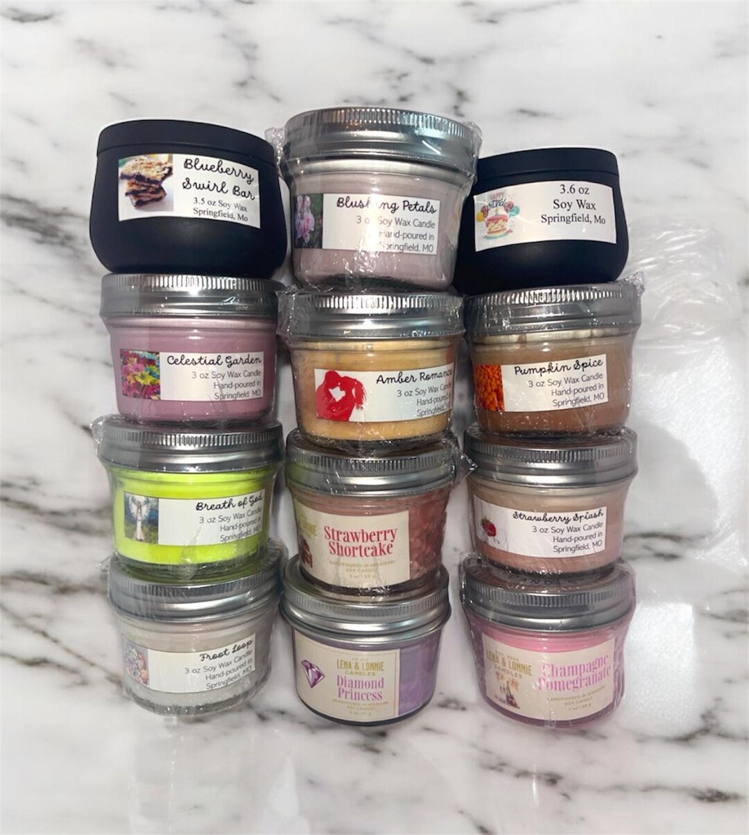CANDLE SAMPLER GIFT Set, 3oz, Soy, Sampler Pack | Choose Your Scents ...