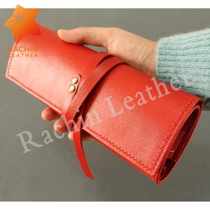 Leather Roll Bag Pattern, Leather Pencilcase Pattern, Leather Tool Roll ...