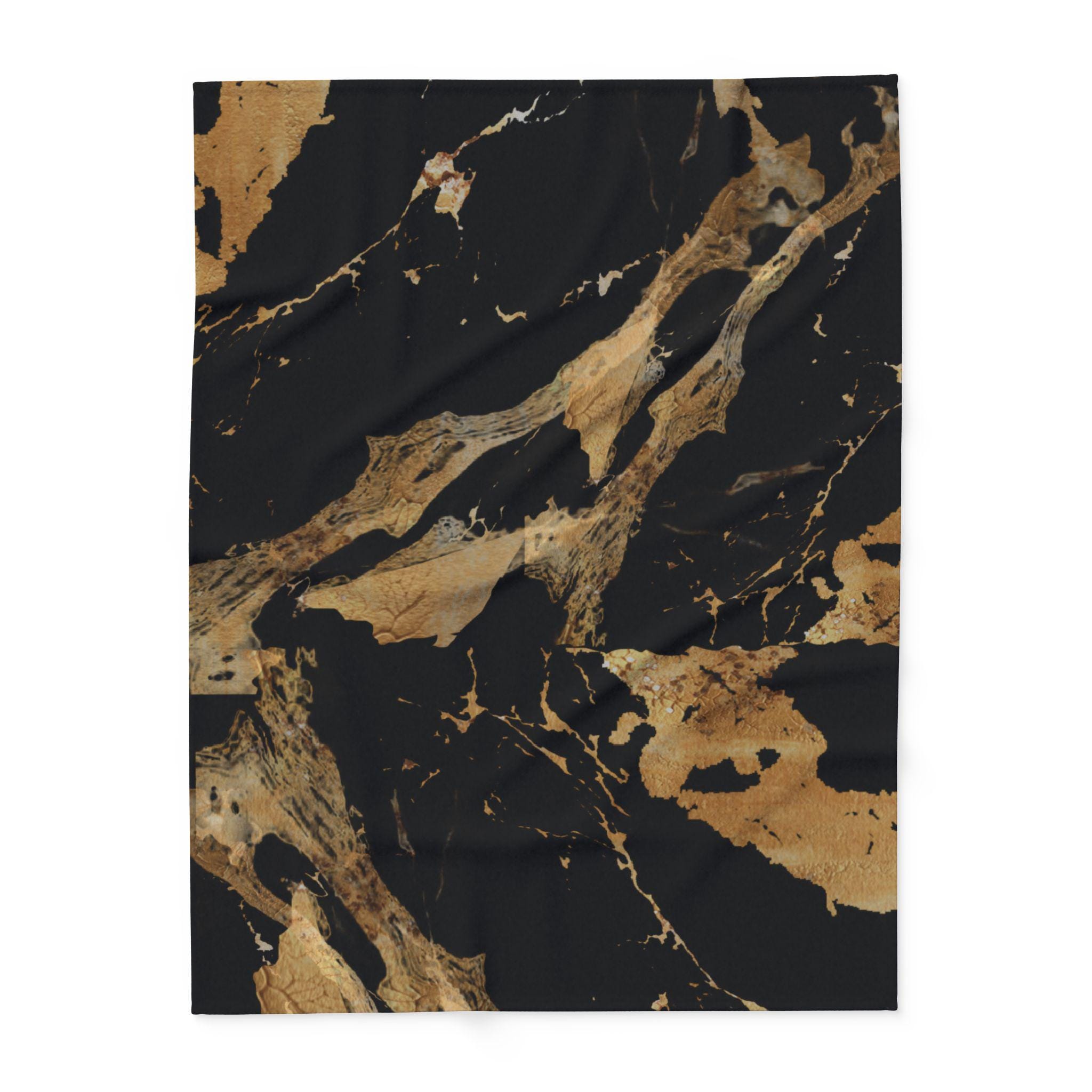 Elegant Gold Marble Arctic Fleece Blanket Cozy Home Decor, Luxe Gift ...