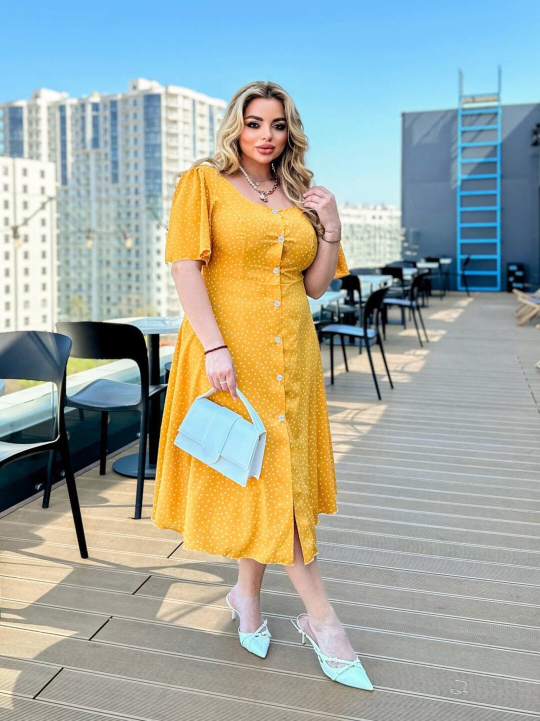 Light and Feminine Soft Fabric Dress for Curvy Women Sizes 48-62 ...