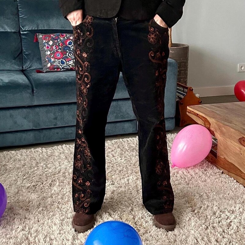 Embroidered Pants - Etsy