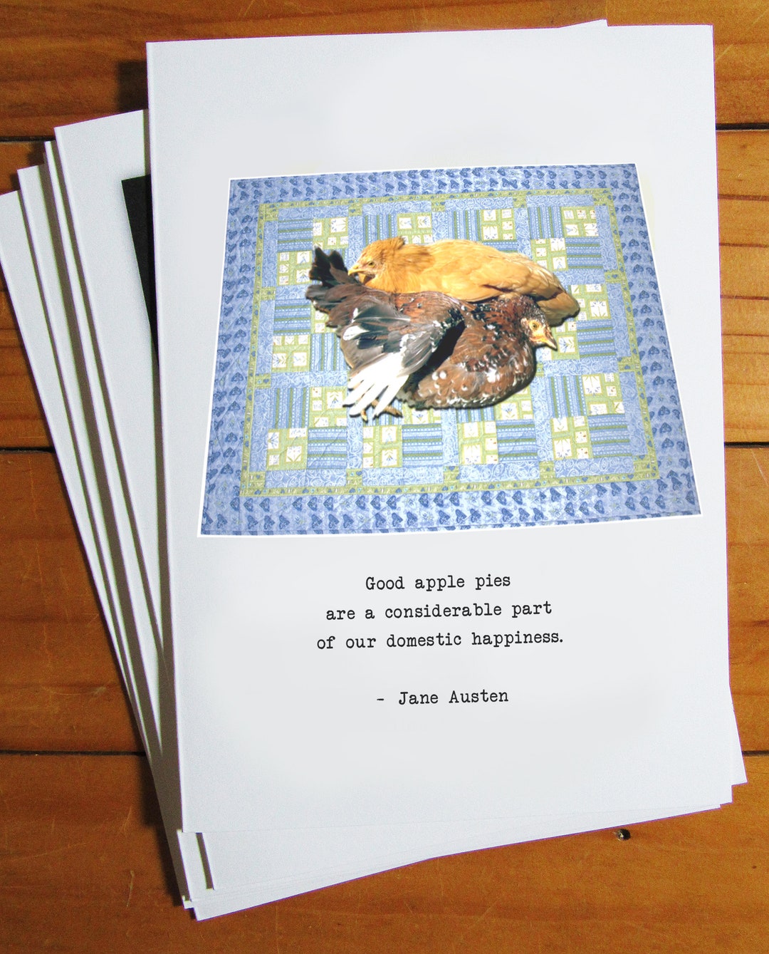 Literary Chicken Greeting Card: Jane Austen Quote, (5x7 Inch) - Etsy