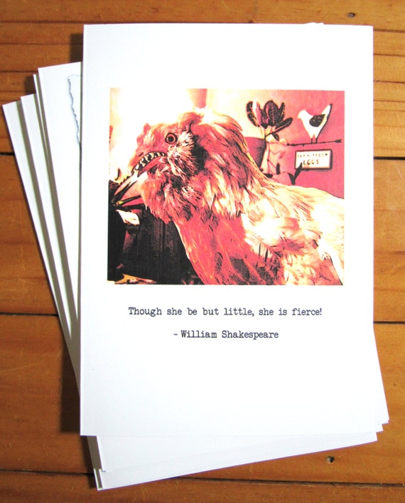Literary Chicken Greeting Card Shakespeare Though She Be - Etsy