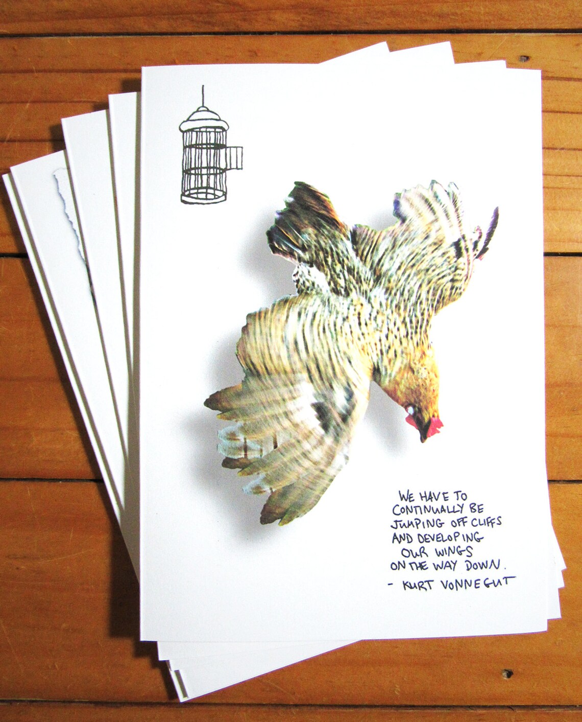 Literary Chicken Greeting Card: Kurt Vonnegut Quote; Developing Our ...