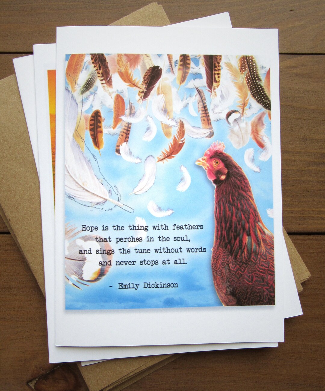 Literary Chicken Greeting Card Set of 5 Poetry, Volume 2 Handmade ...