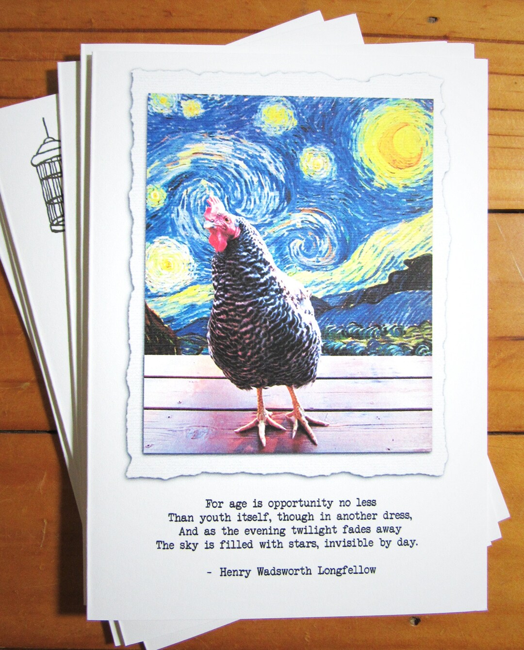 Literary Chicken: Poetry Volume 1, Greeting Card Set of 5 - Handmade ...