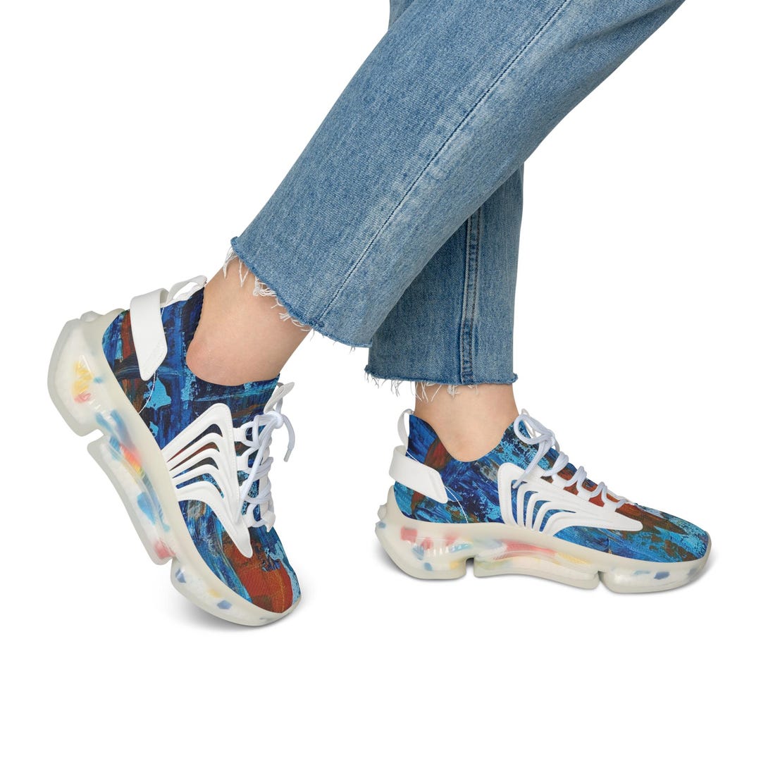 Sneakers Abstract Art Designed Mesh Sneakers, Women's Shoes, Joyful ...