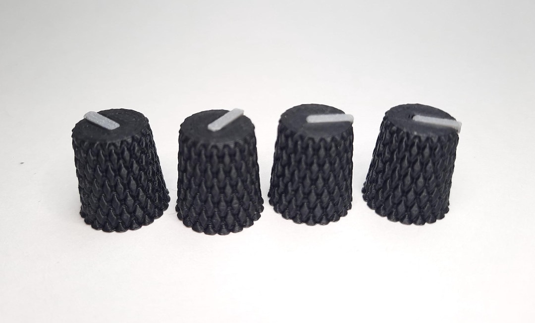 4 Pc Knurled Encoder Knobs Black 3D Printed for Roland SP404 Akai MPK ...