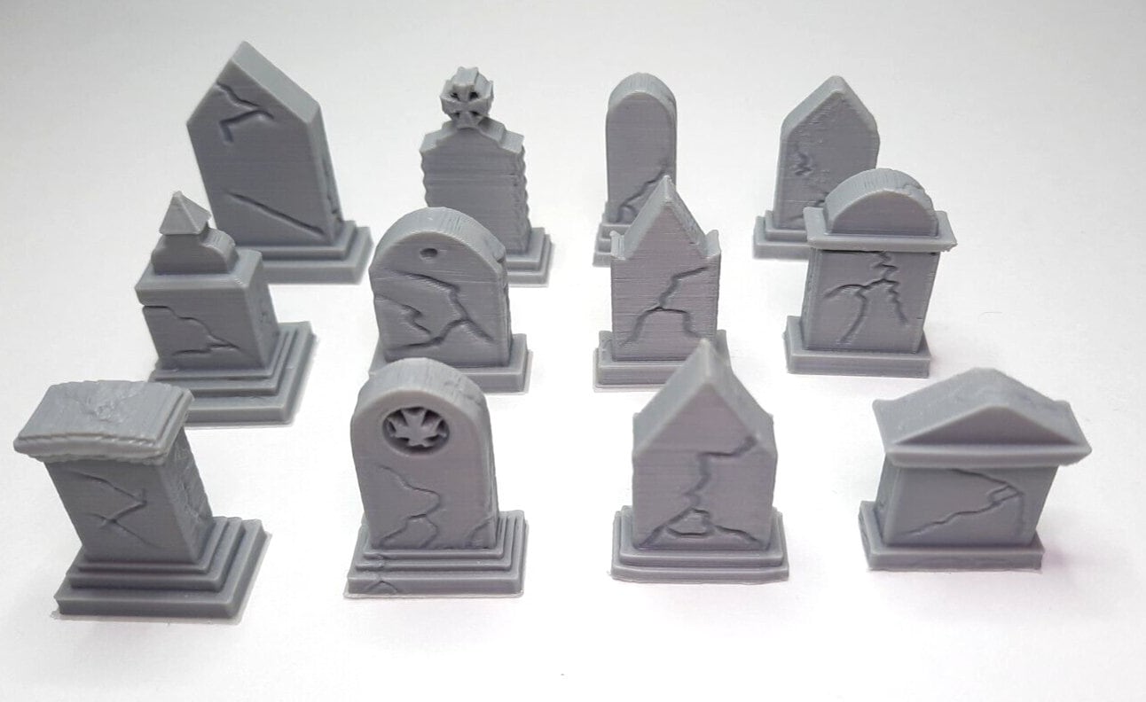 12pc Graveyard Tombstone Terrain Set 3D Printed Scatter Scenery - Etsy