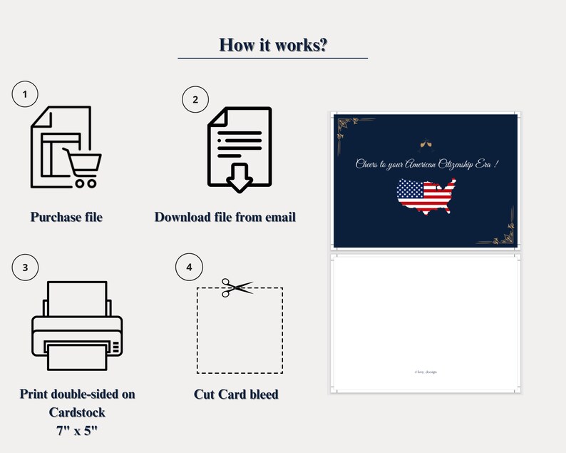 Printable American Citizenship Congratulations Card - Etsy Canada