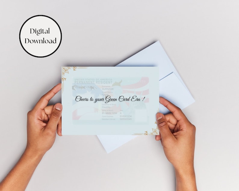 Printable U.S. Green Card Congratulations Card - Etsy