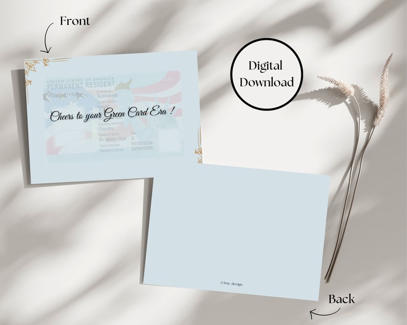 Printable U.S. Green Card Congratulations Card - Etsy